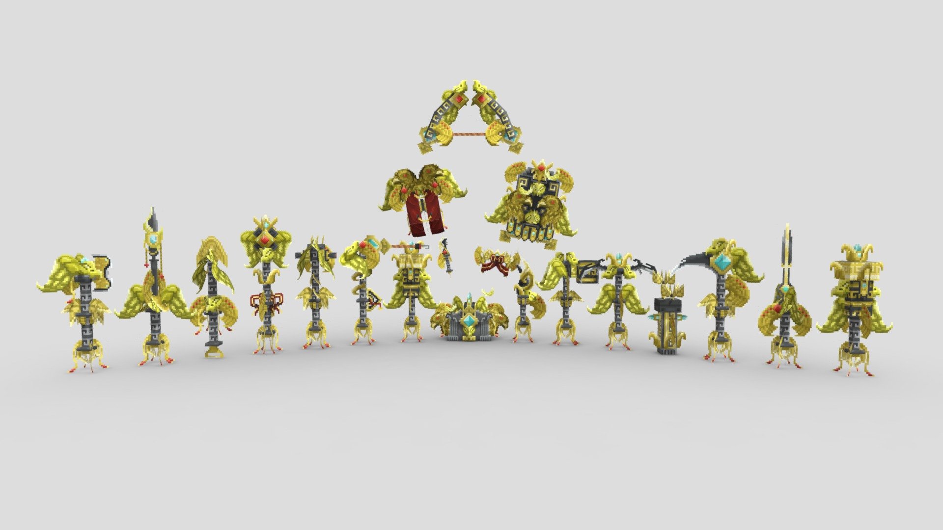 Fantasy Animated Roman Emperor Weapon Set - Buy Royalty Free 3D model ...
