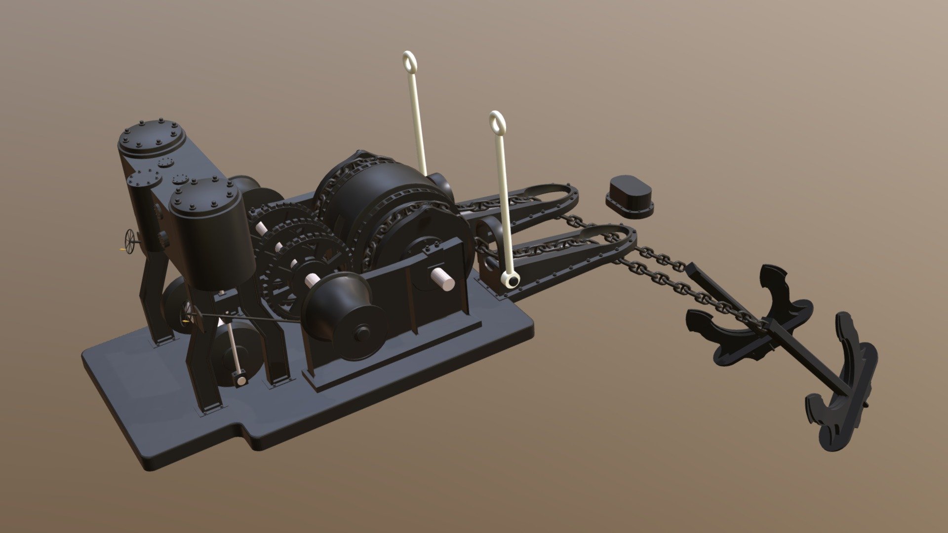 Nomadic anchor steam winding mechanism - Buy Royalty Free 3D model by ...