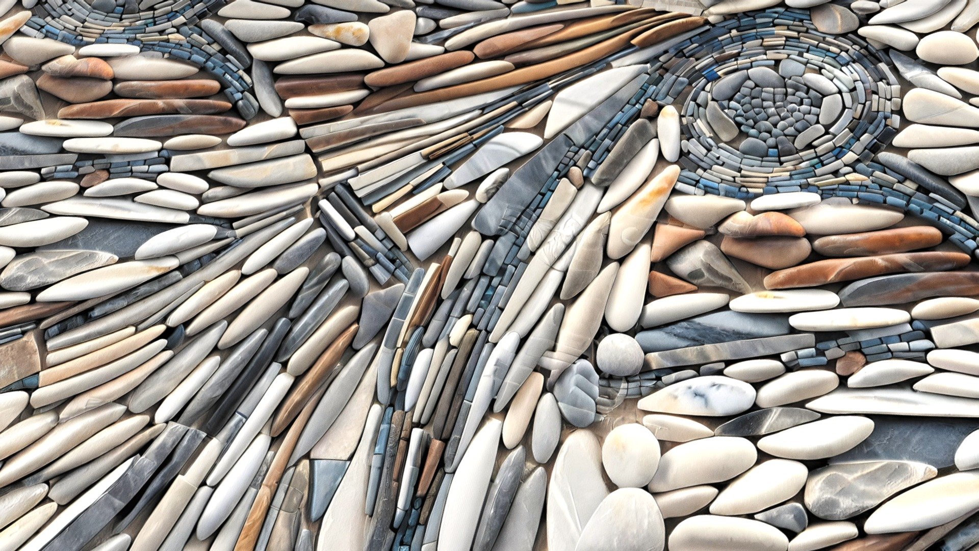 Abstract mosaic of polished river stones - Download Free 3D model by ...