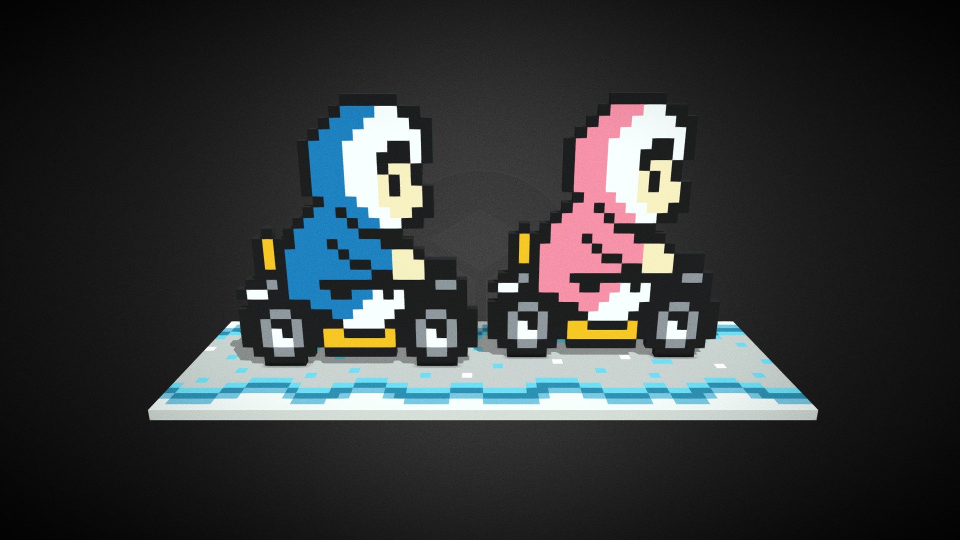 SMK025 / 26 - Super Pixel Kart Ice Climbers - Buy Royalty Free 3D model ...