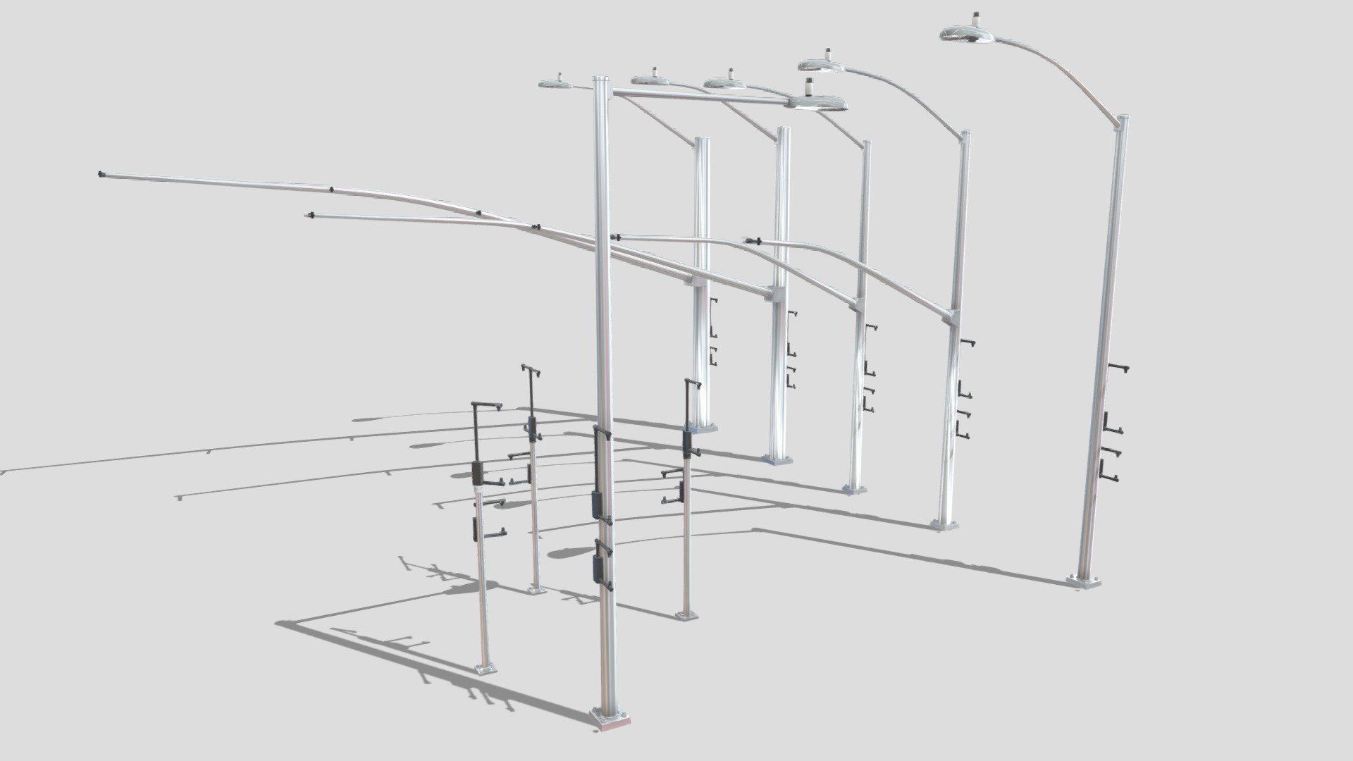 California Modern Traffic Signal Mast Arms Set - Download Free 3D model ...