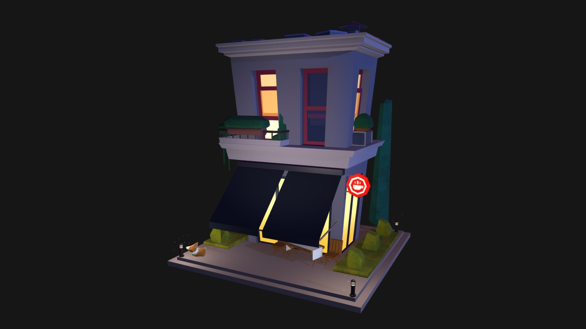 The Cafe - 3D model by Titanya (@wpoohtaz) [d9a95ca] - Sketchfab