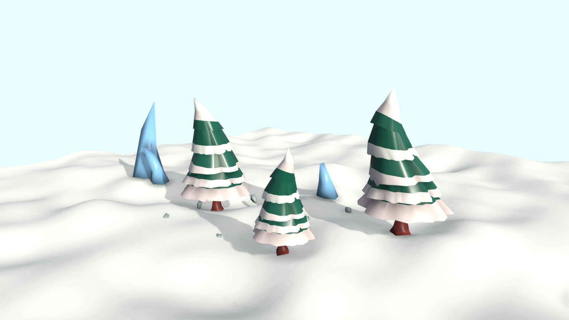 Low Poly Snowy Simple Forest - Download Free 3D model by Castield ...
