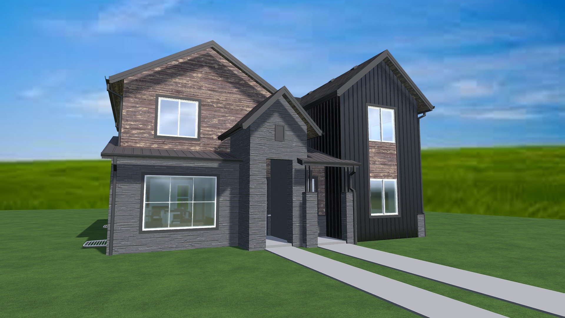 Duplex - 360 spin model of 3D house - 3D model by Render3DQuick ...