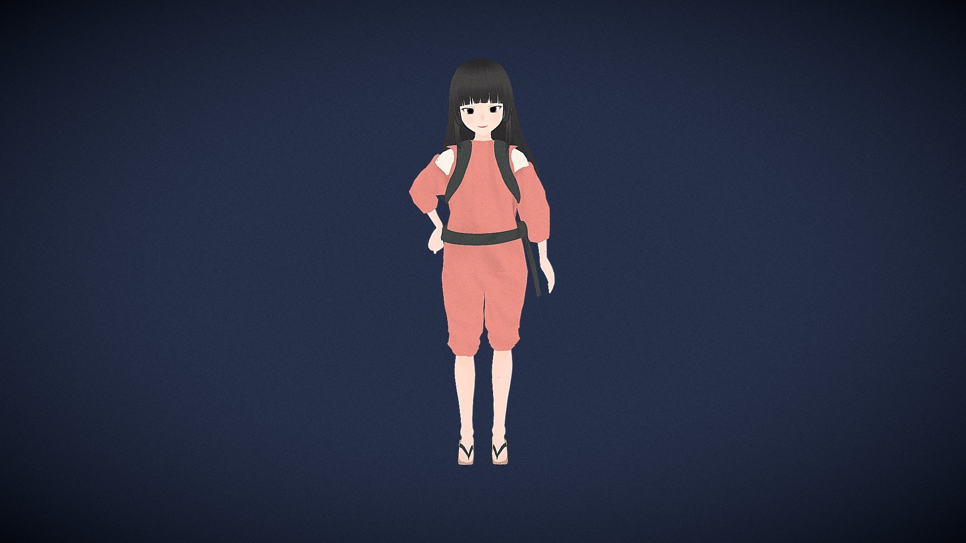 Stylized Anime Woman Character with Happi Outfit - 3D model by Adriano ...
