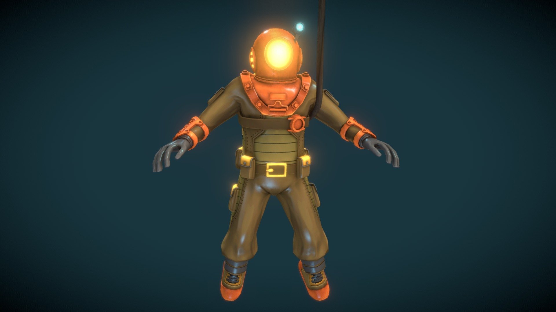 Diver - 3D model by MarceloVamosi [d9cba8a] - Sketchfab