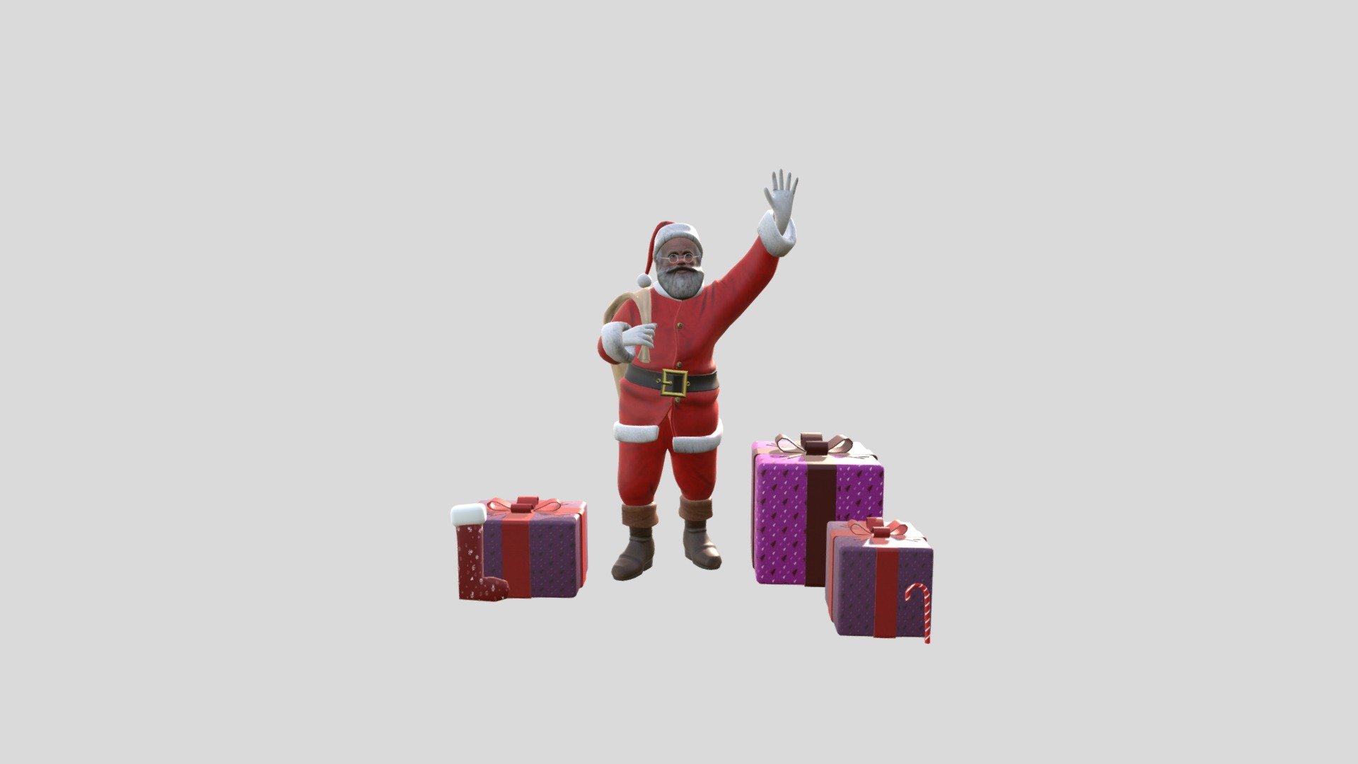3D Santa with presents - 3D model by nicolaguzowska [d9cf068] - Sketchfab