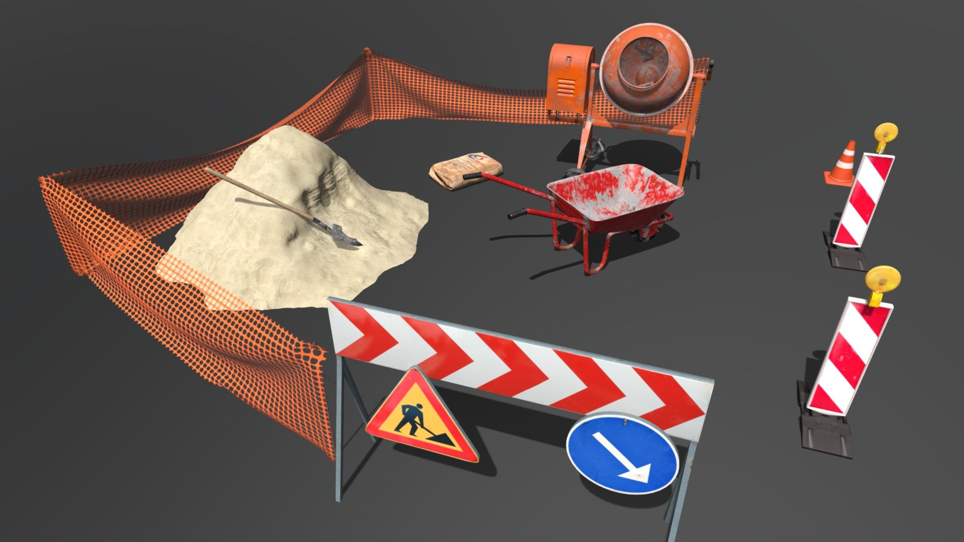 Roadwork - Buy Royalty Free 3D model by Buncic [d9d0dbc] - Sketchfab Store