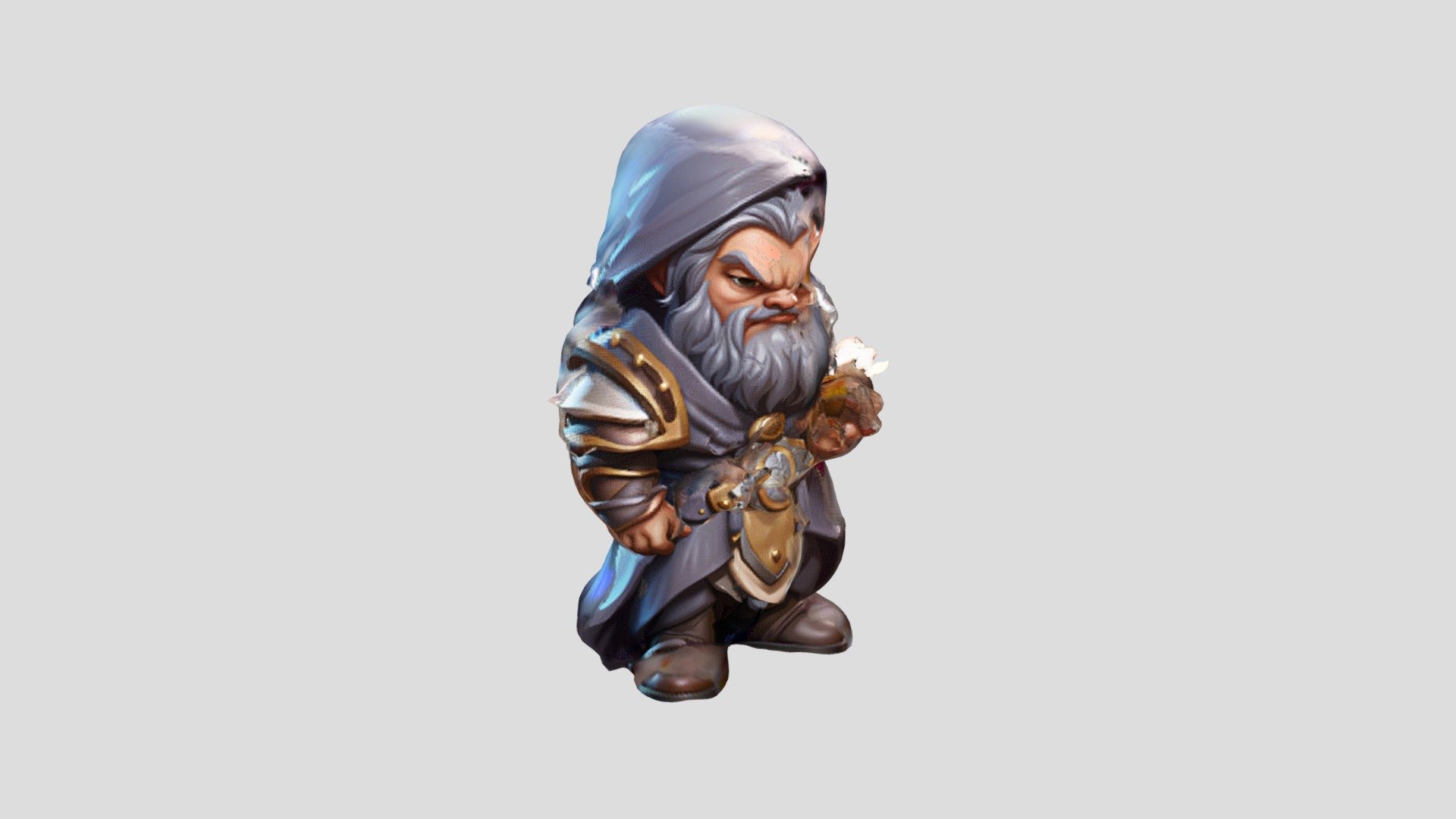 Bearded Wizard Holding Playing Cards A bearde - Download Free 3D model ...