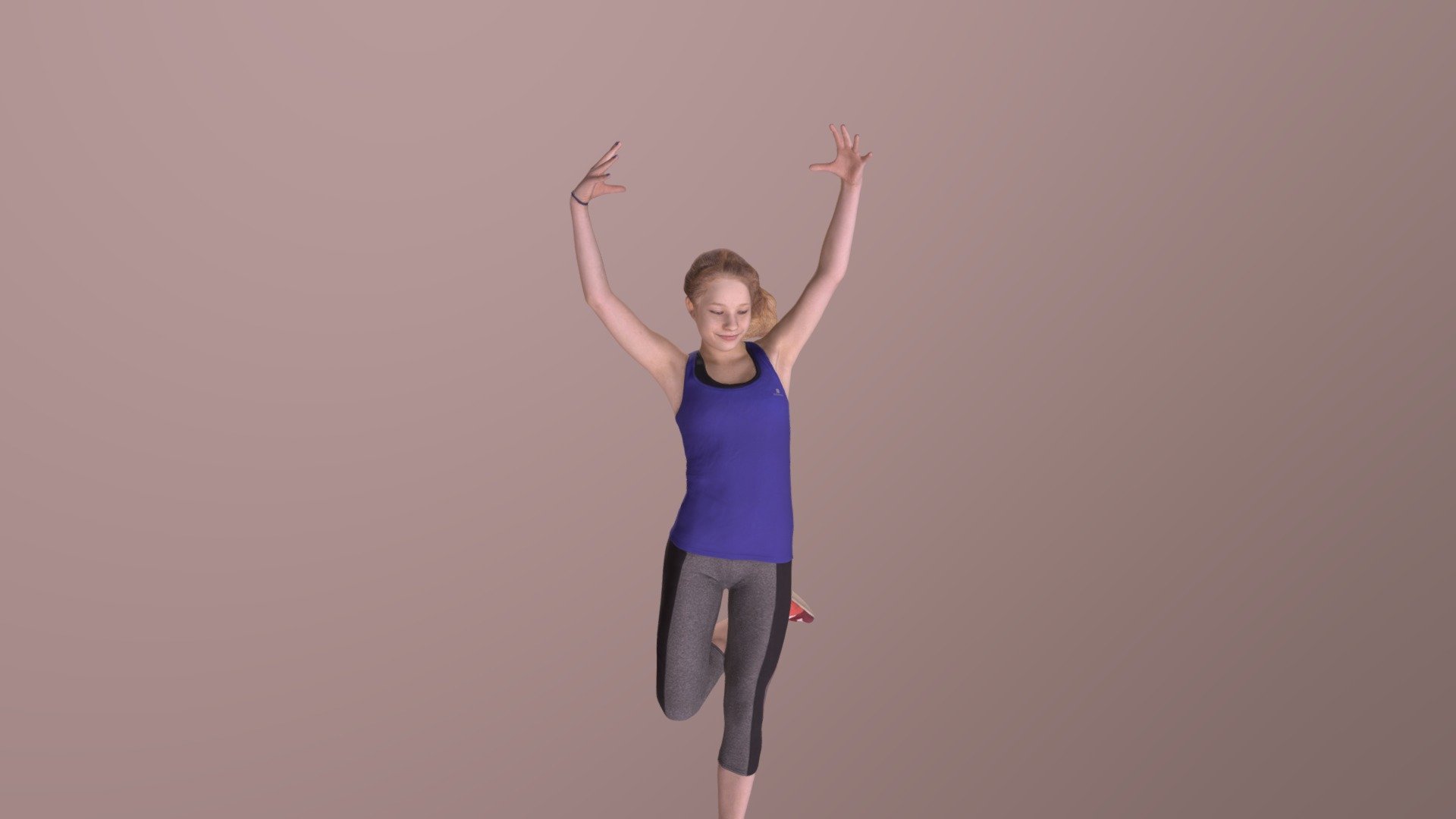 Teenage Woman Girl Excercise Leggins Stretch - Buy Royalty Free 3D ...