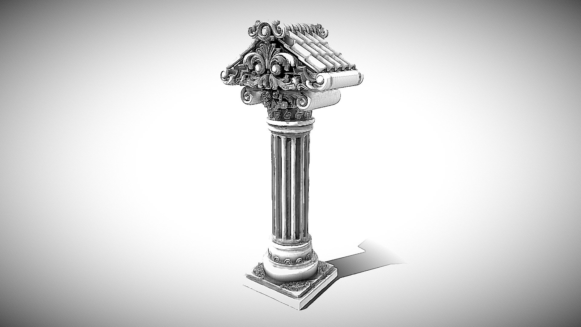 Classic Pillar - Day 23 #3DInktober2019-Ancient - Download Free 3D ...