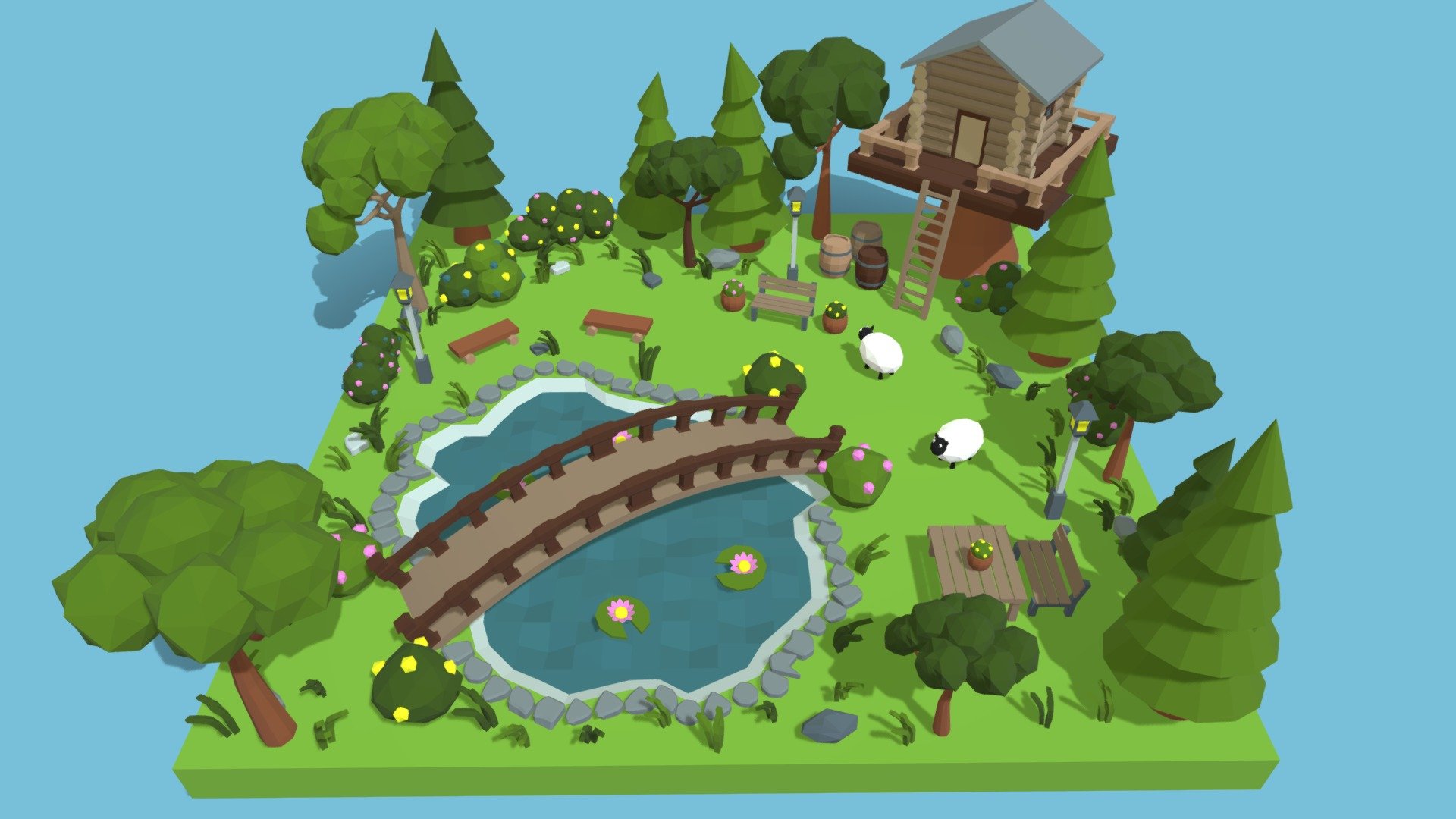 Low Poly Garden - Buy Royalty Free 3D model by I'm blendin' it (@im ...