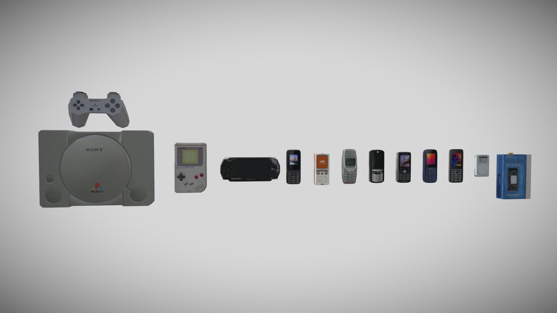 PSX Low-Poly Retro Gadgets - Download Free 3D model by INT (@Cyber_Int ...