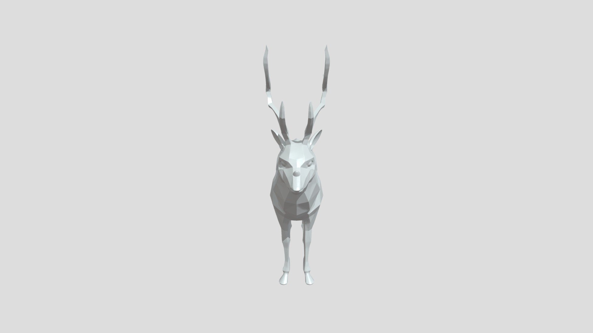 Low-poly white deer with antlers - 3D model by mohammad.ashad [d9e7679 ...