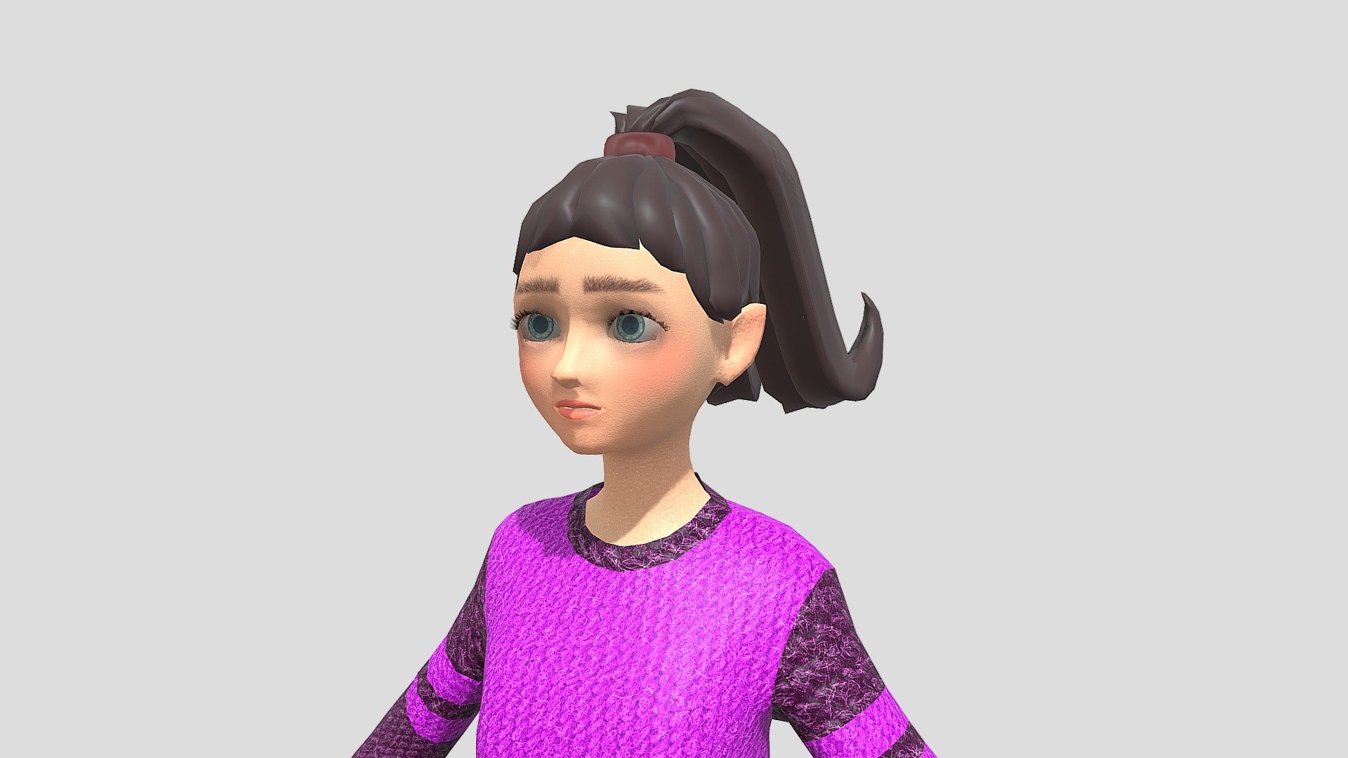 Girl cartoon game character - 3D model by Agarkova_CG [d9ea1b0] - Sketchfab
