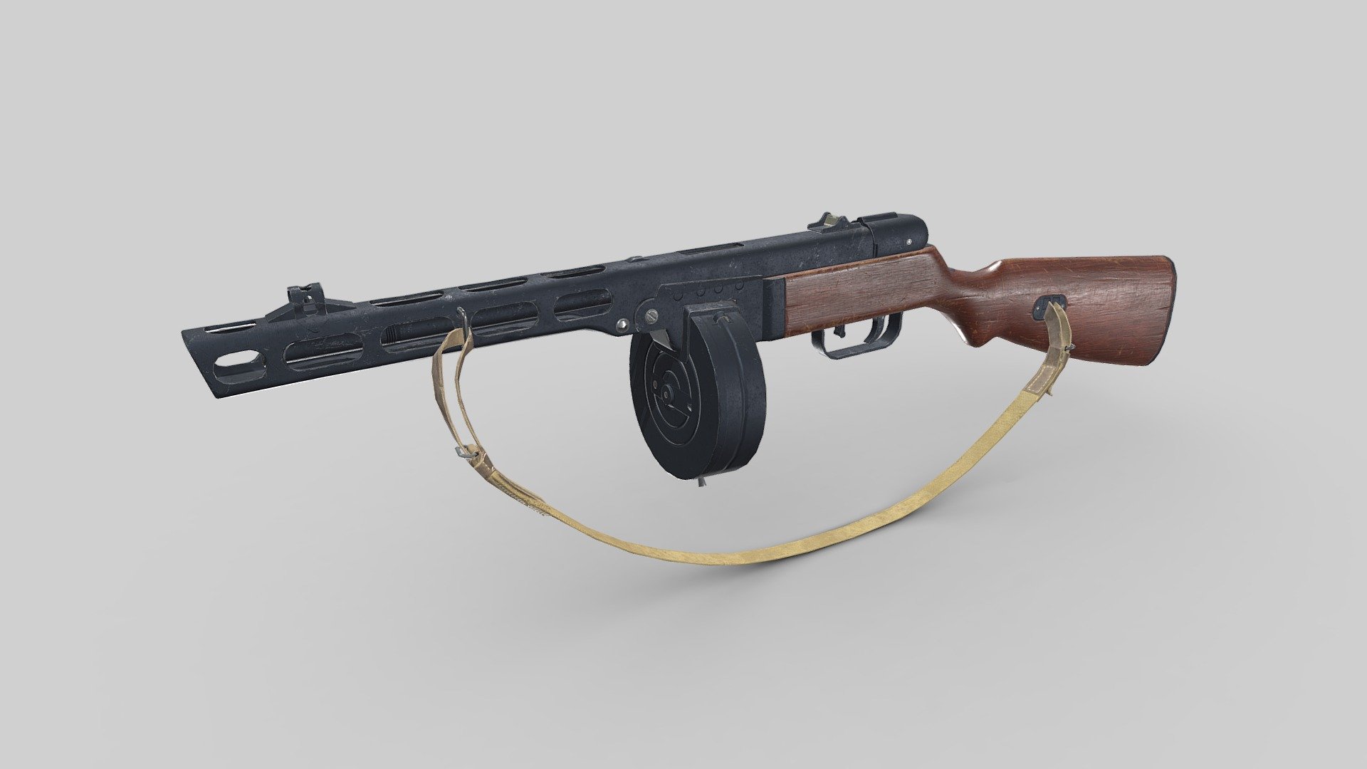 PPSH 41 Low-poly - Download Free 3D model by MaX3Dd [d9ee174] - Sketchfab
