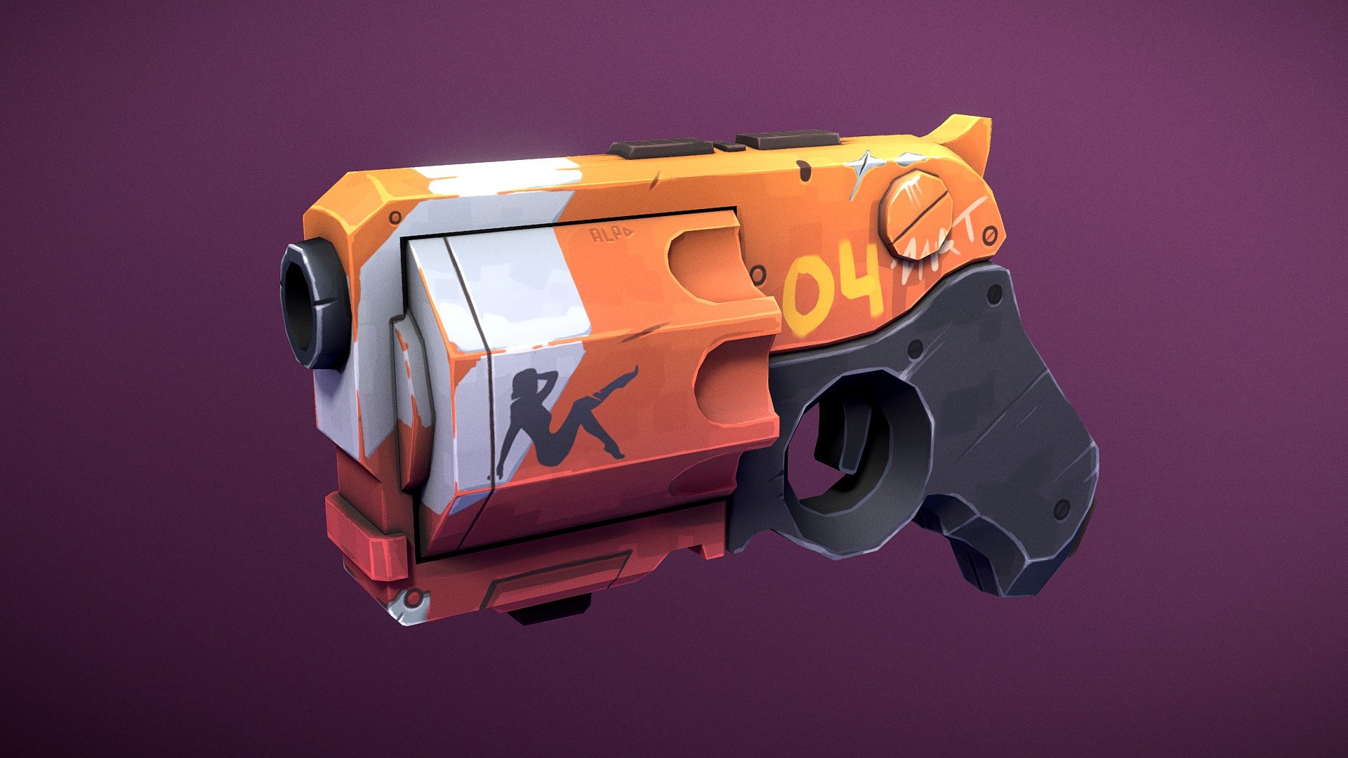Stylized handpainted gun - 3D model by Alex Pushilin (@plannit ...