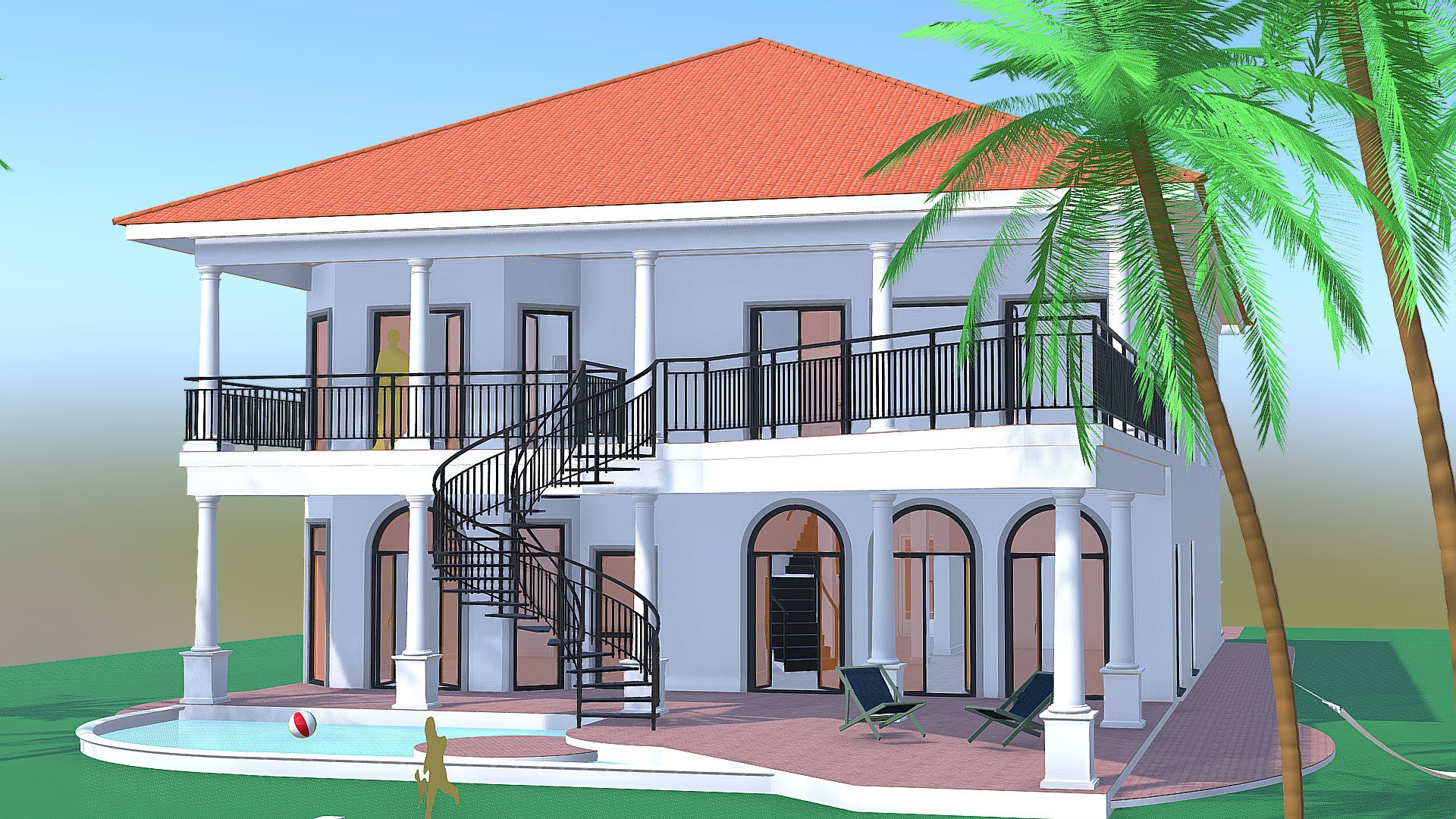 Florida Villa - 3D model by Projets [da0571c] - Sketchfab