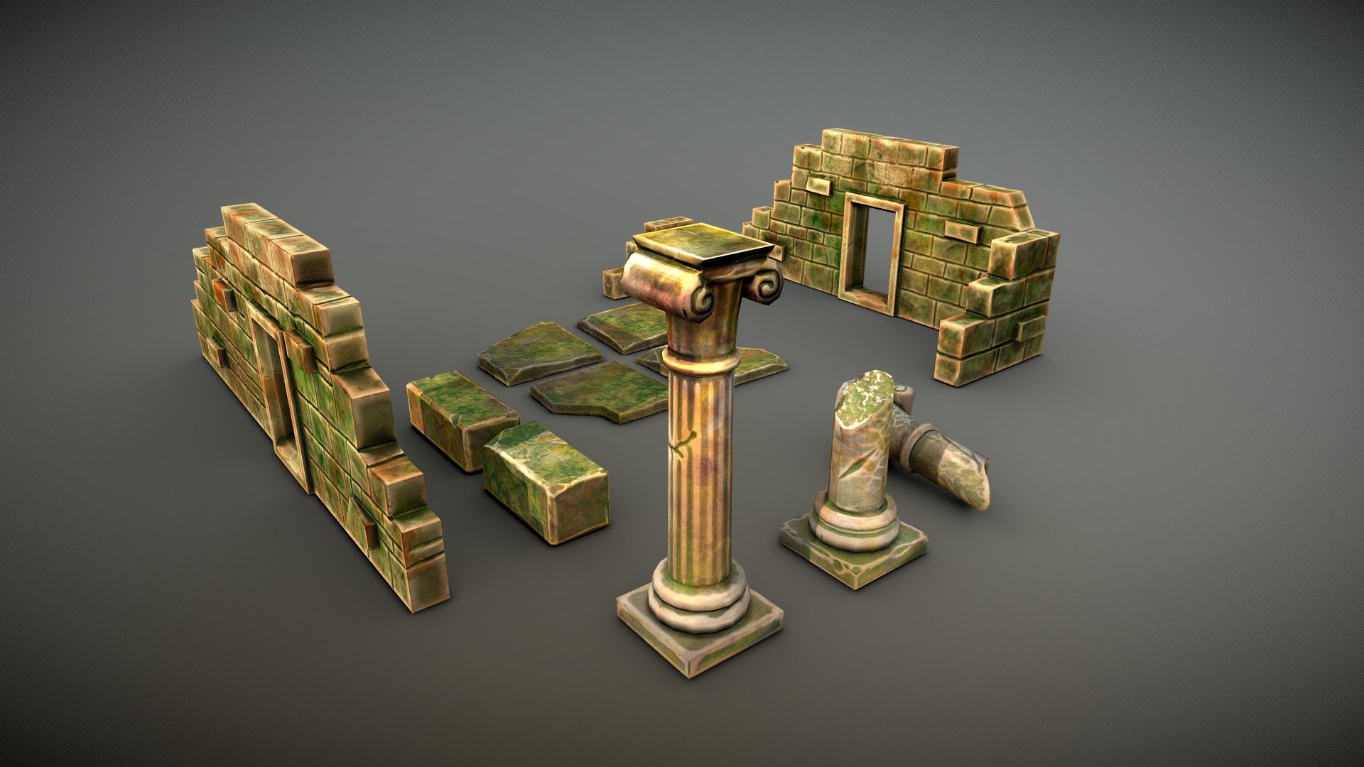 Сolumn, ancient ruins - Download Free 3D model by LowPoly89 (@omega3 ...