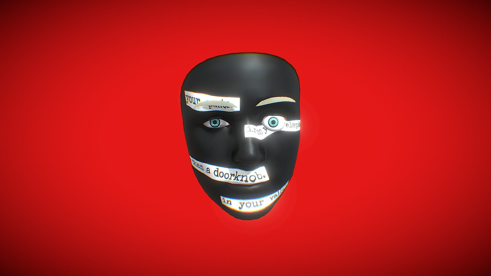Blackout Glitch Poetry Face Mask - Download Free 3D model by donnaskuhn ...