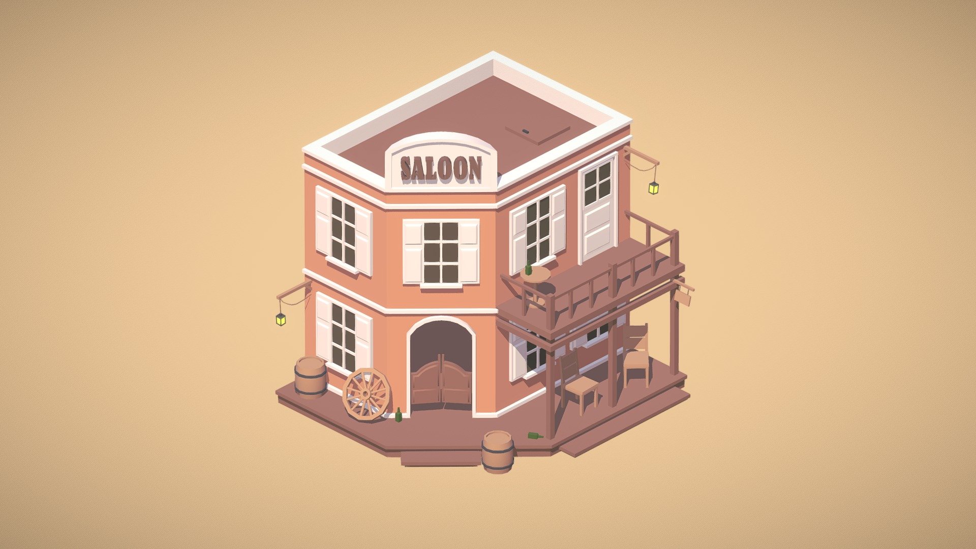 Low-poly saloon - Download Free 3D model by Ivan Norman (@vanidza ...