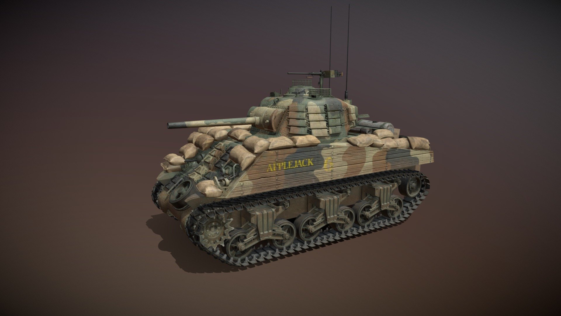 M4A3 Sherman - Applejack - Buy Royalty Free 3D model by Panaristi [da19c0d] - Sketchfab Store