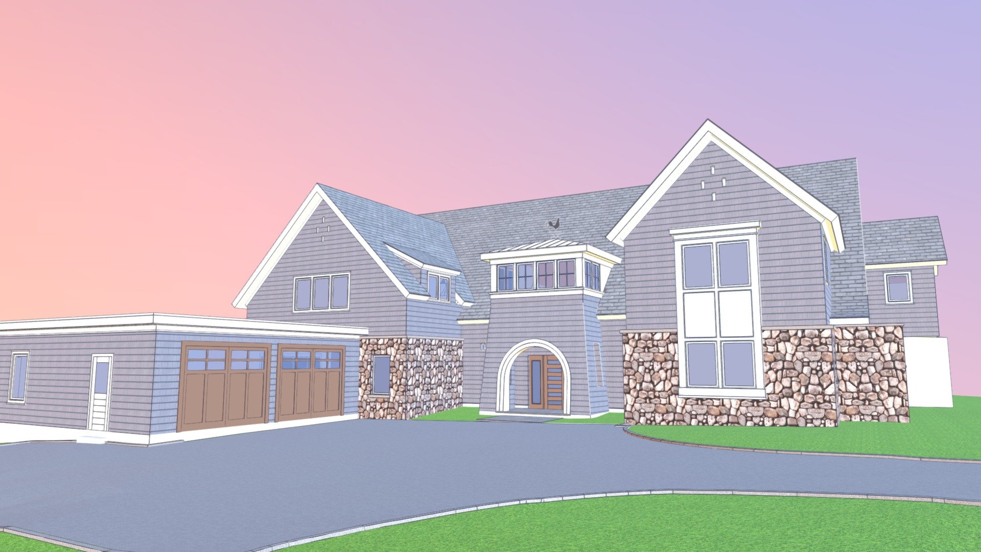 Waterfront Single Style Home - 3D model by Jim Morris (@jmorrisarch ...