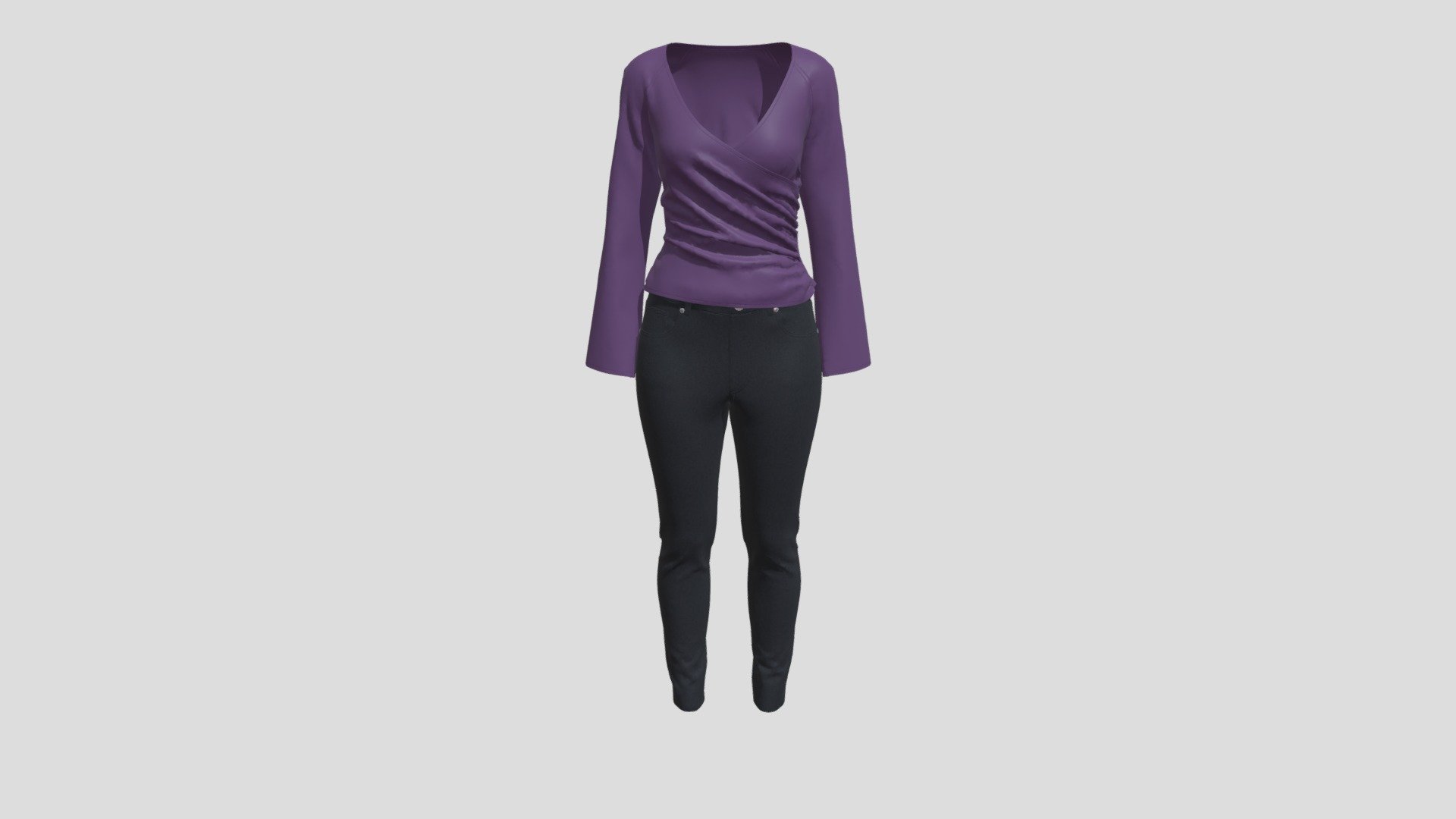 Draped Raglan Shirt Outfit - Buy Royalty Free 3D model by najdmie ...