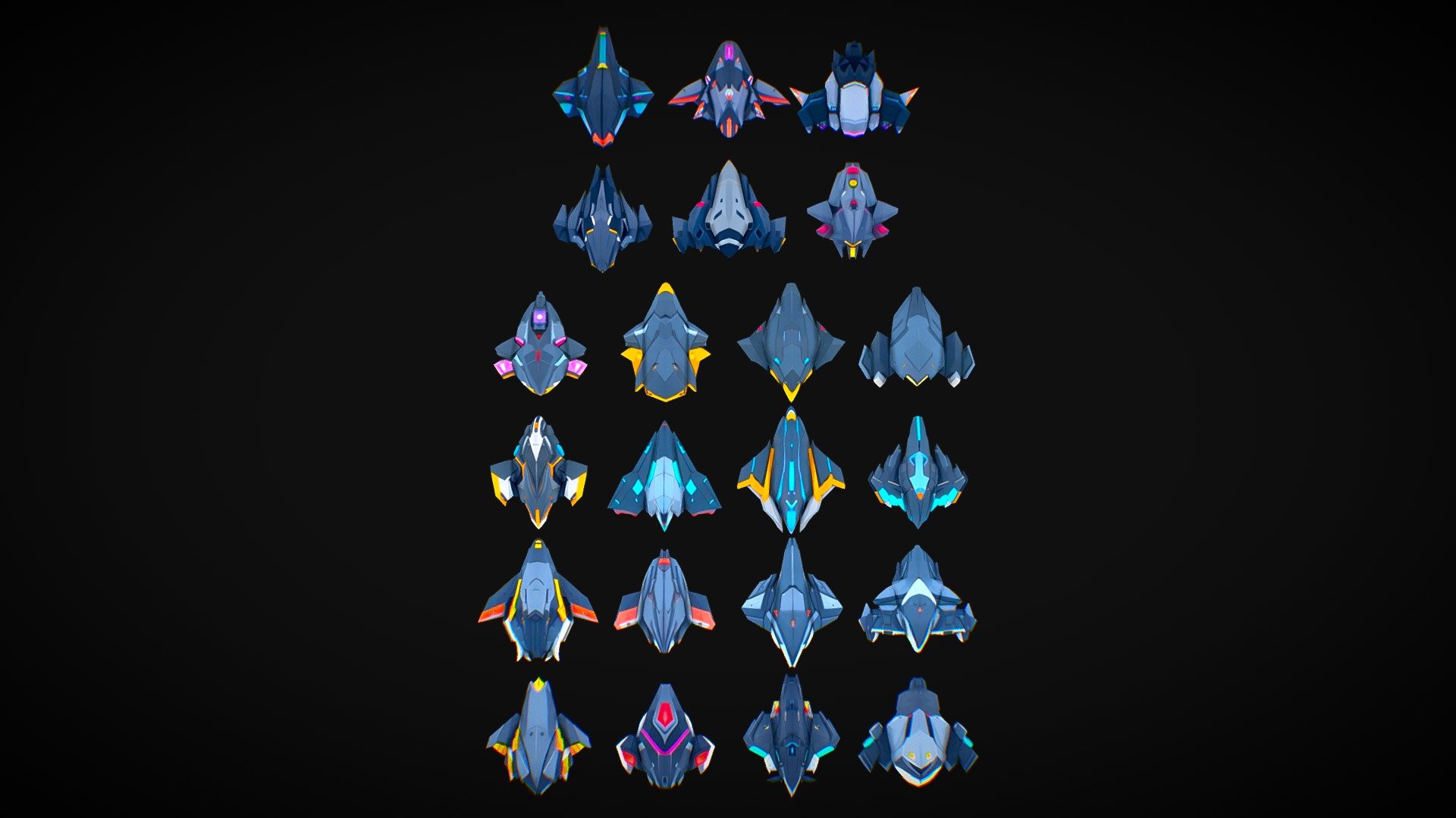 22 SpaceShips Set - Buy Royalty Free 3D model by jasoncroukamp [da308d9 ...