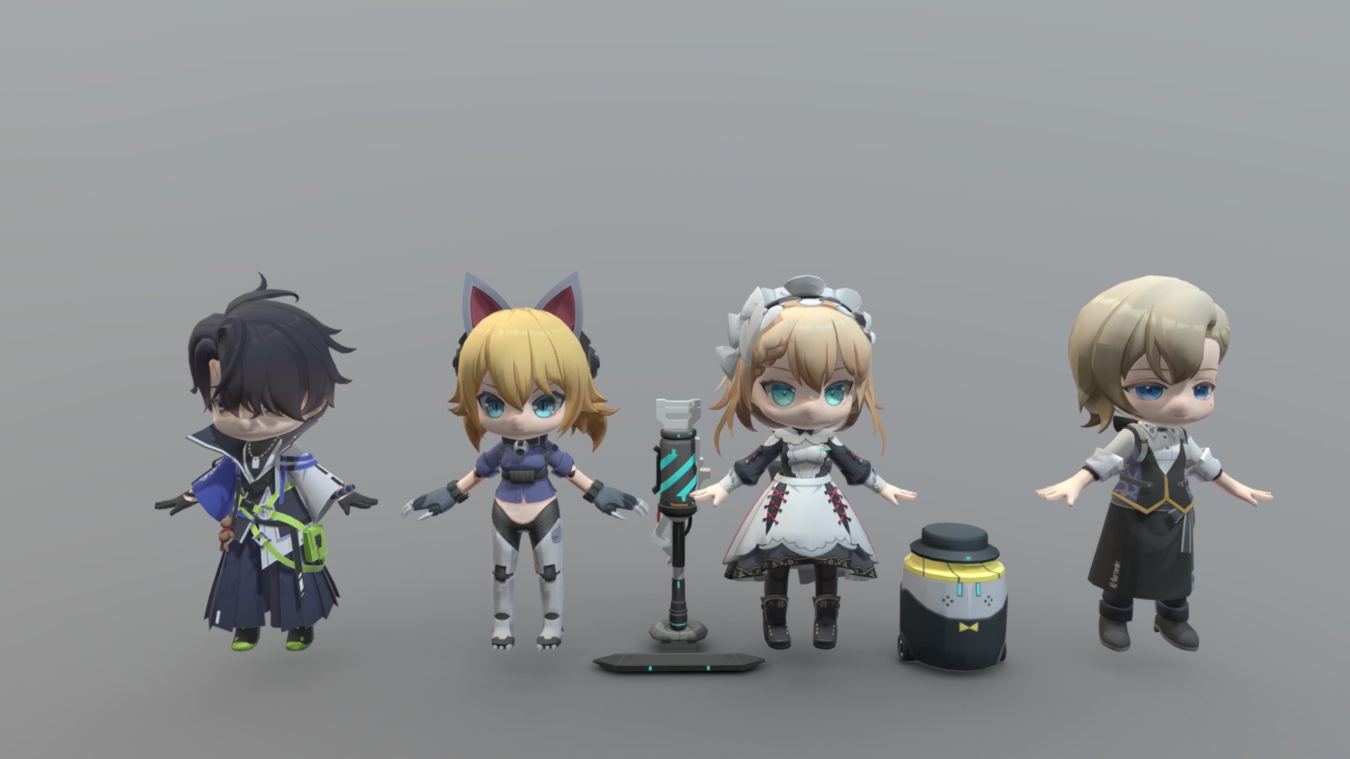 Chibi character - 3D model by jichen66666 [da3e274] - Sketchfab