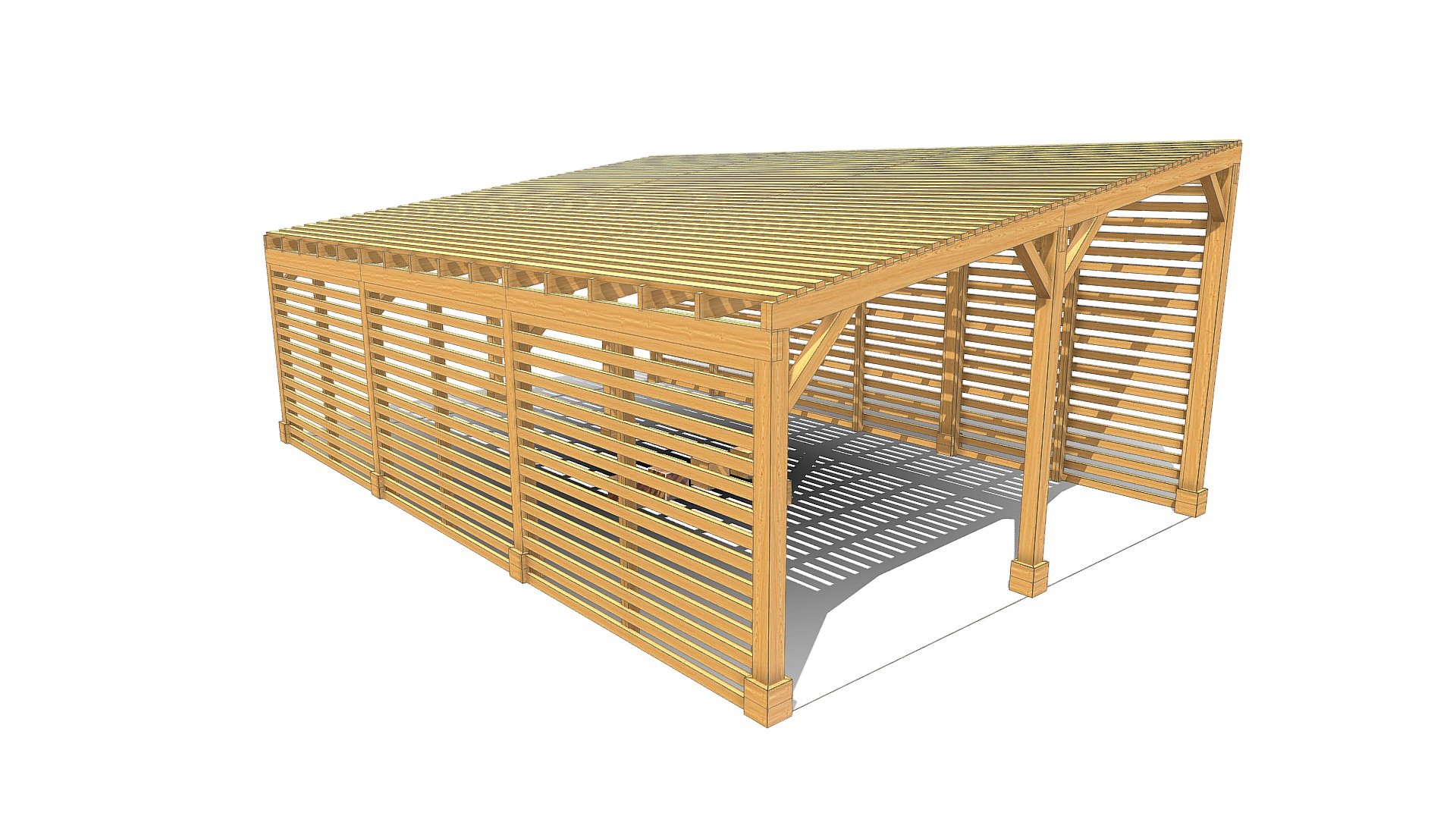 Custom Lath House - 30 ft L x 20 ft W - 3D model by Forever Redwood ...