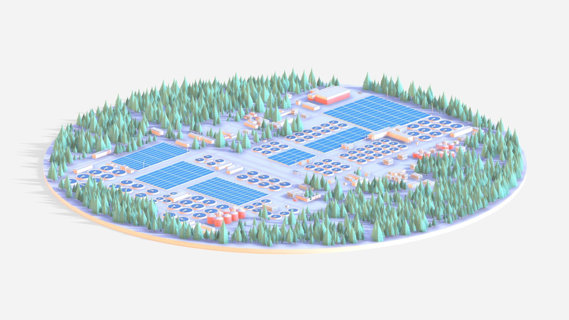 Cartoon Low Poly Aeration Water Station - 3D model by antonmoek ...