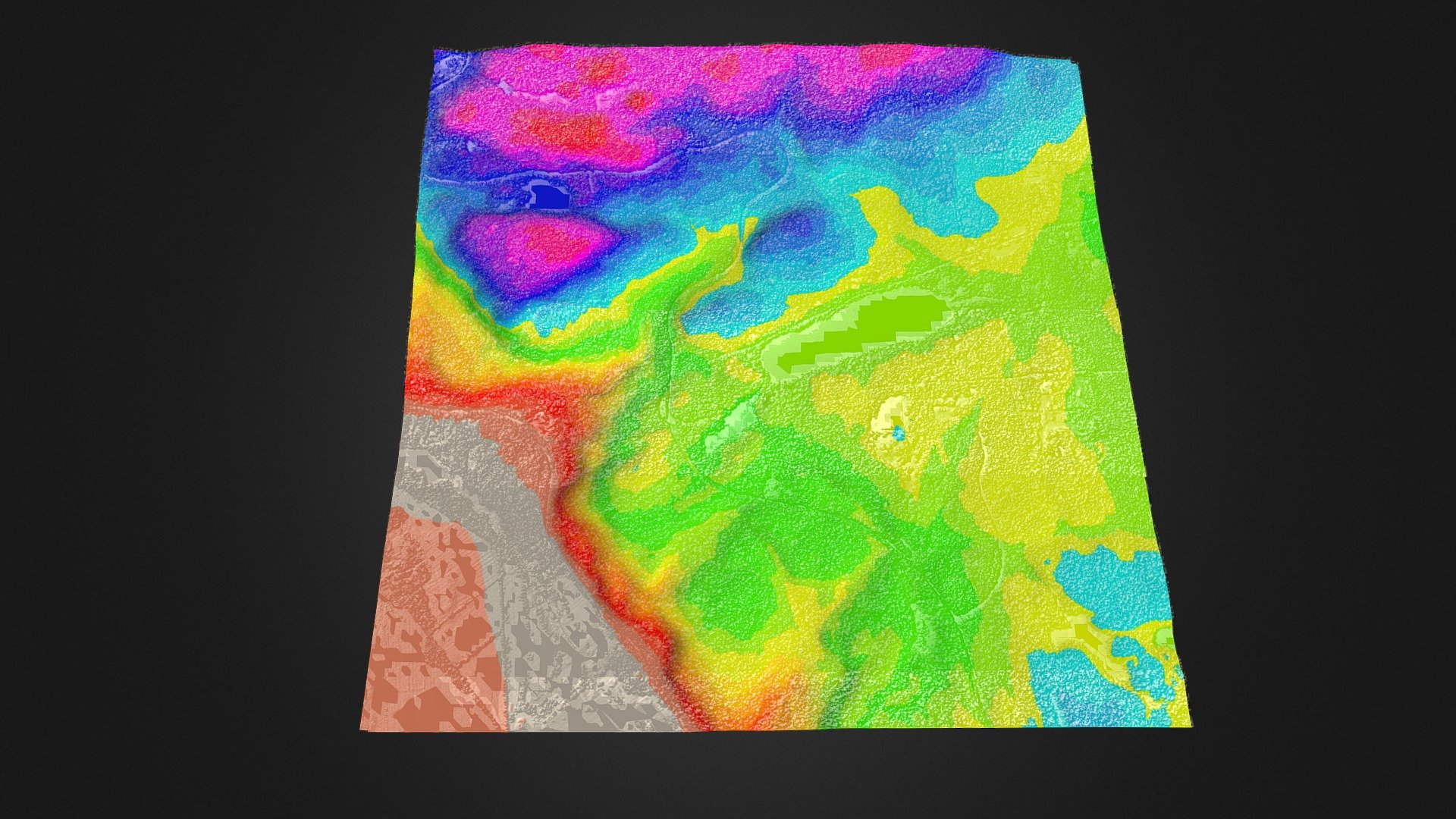 Topography DSM atop DTM 2.5km 02 - 3D model by svickers [da46bf9 ...