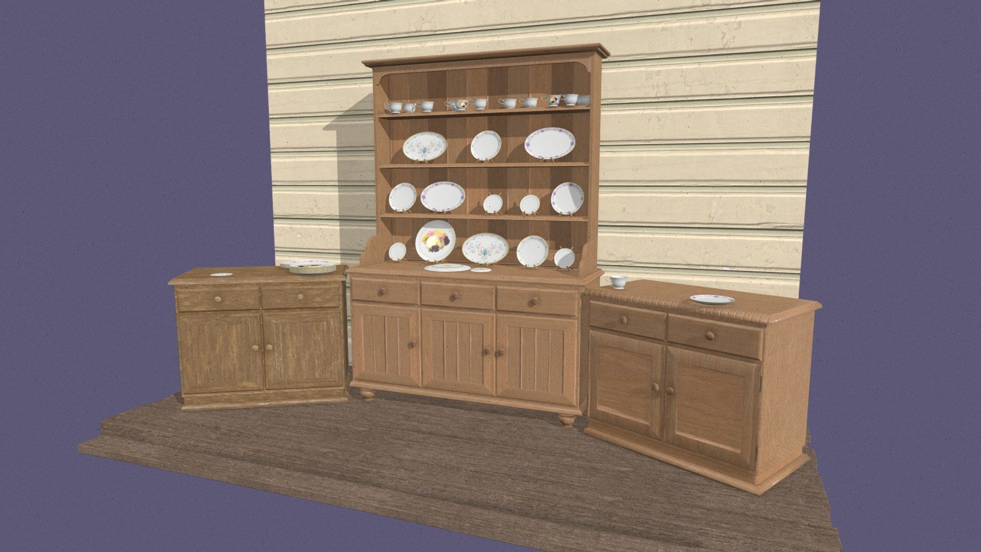 Kitchen Dresser & Cabinets Collection - 3D model by rjducats [da48053 ...