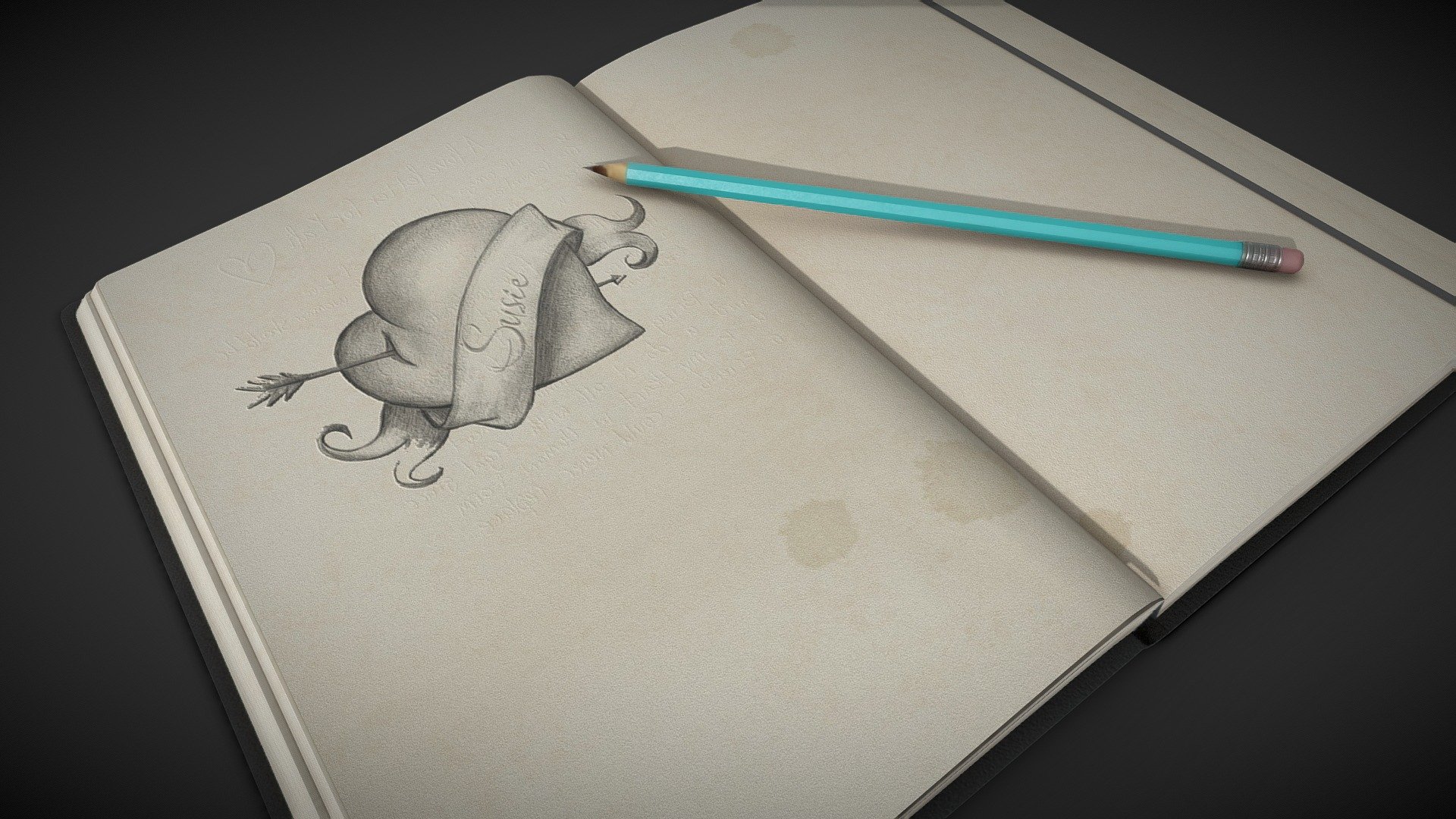 Note diary - Download Free 3D model by DaTsan [da4ba14] - Sketchfab