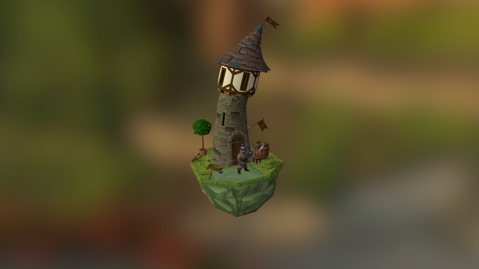 Guard Post and It's Guard - 3D model by juhanih [da5bfc2] - Sketchfab