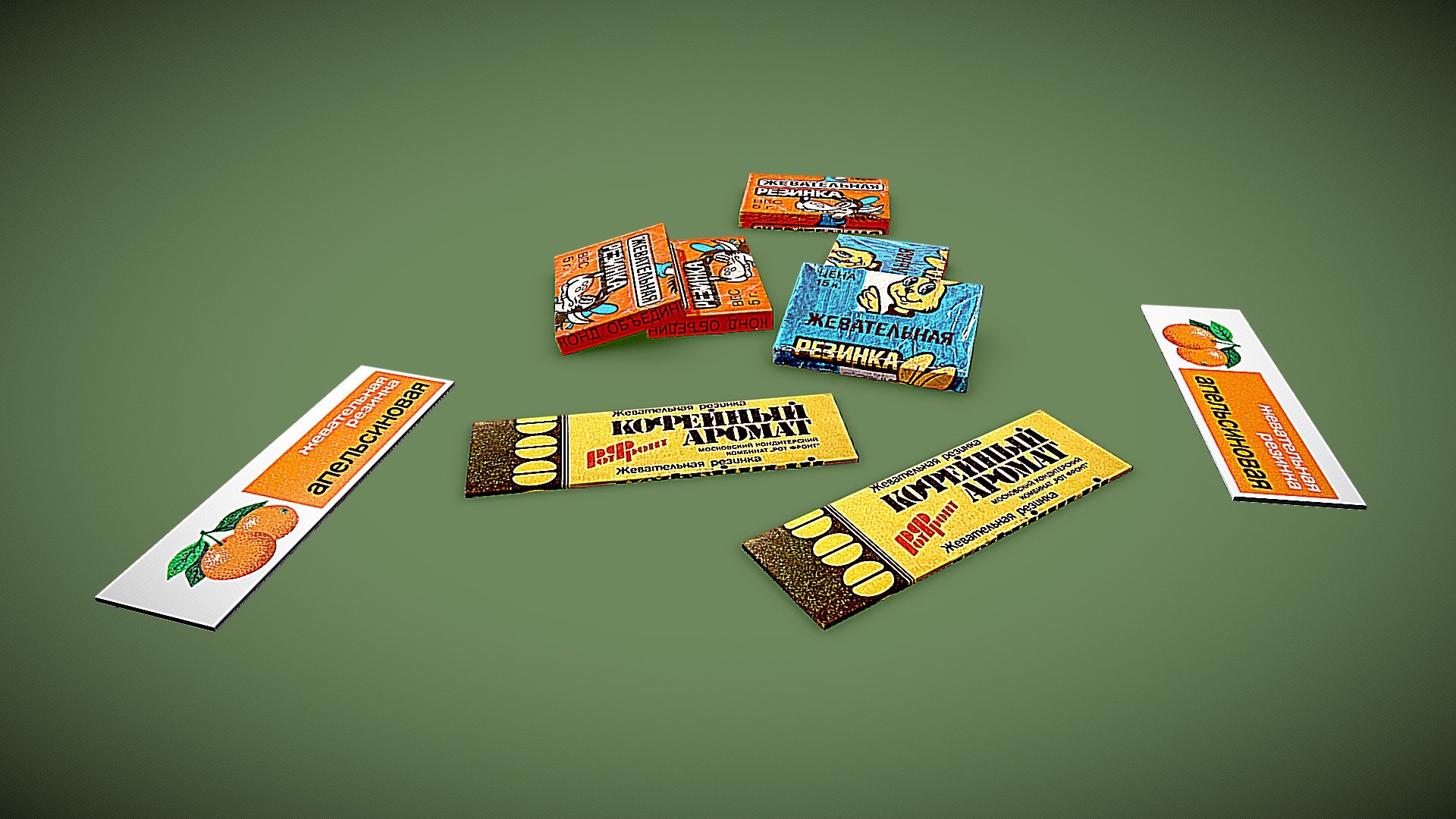 Soviet chewing gums. - 3D model by Valger [da631ff] - Sketchfab