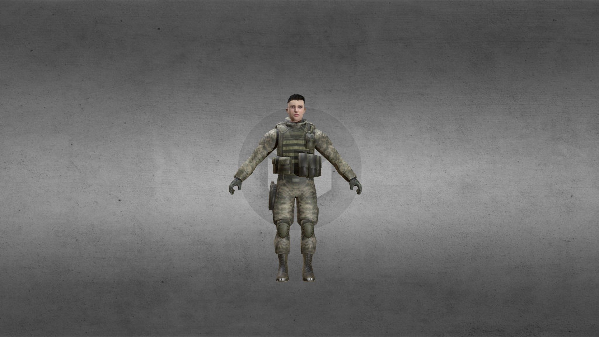 female soldier update - 3D model by warrgames [da6a0c2] - Sketchfab