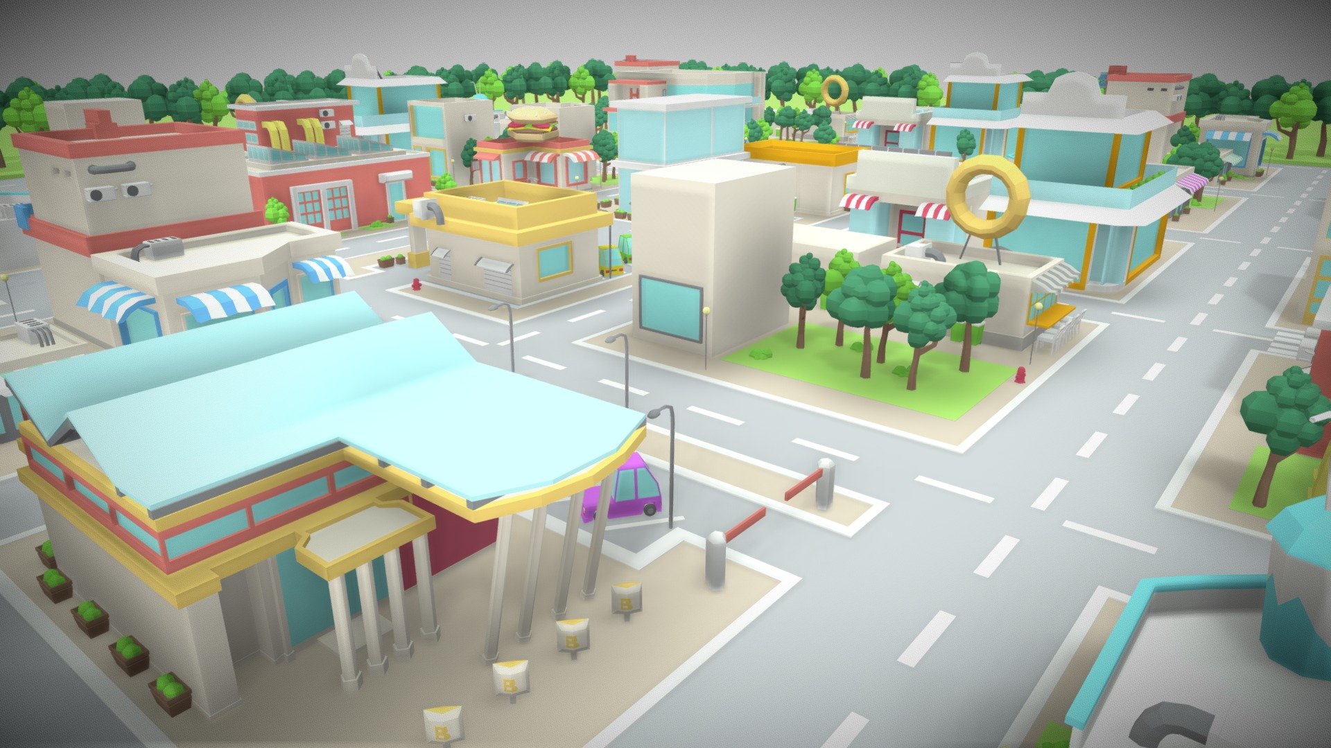 Town - 3D model by Amal.Cherif [da70a2a] - Sketchfab