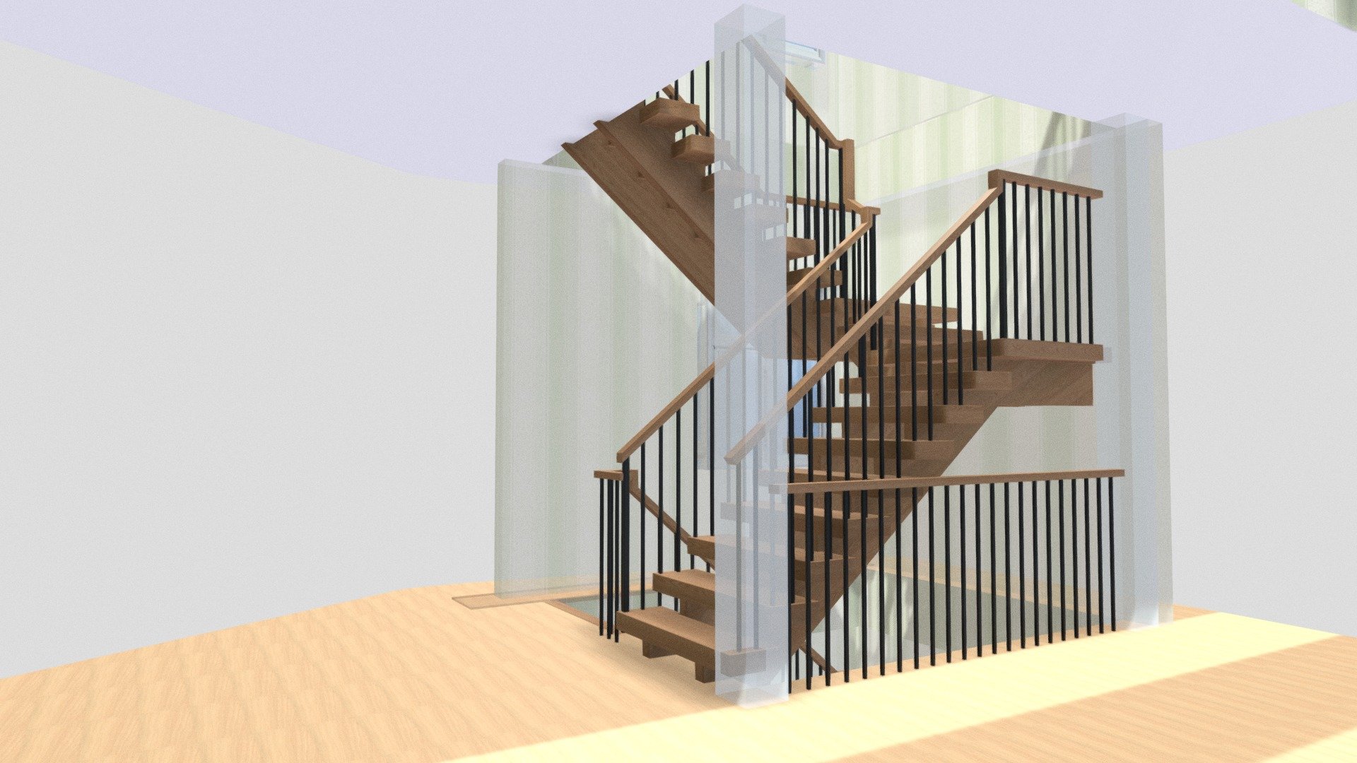Double stringers - 3D model by 3D Software for Stair Design and ...