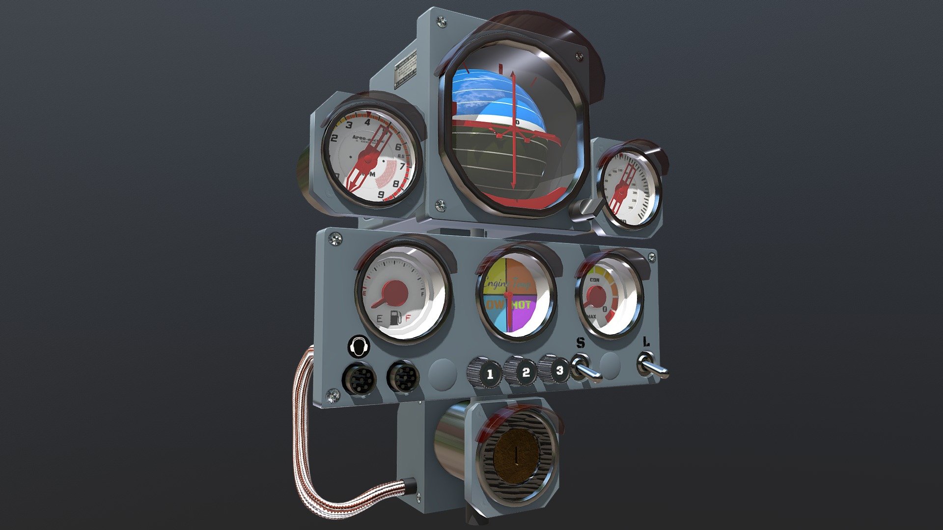 Analog Cockpit for DIY Helicopter - Concept - 3D model by ...