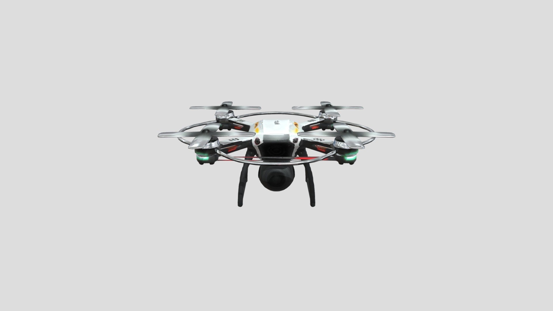 Low-poly autonomous drone, quad-rotor design - 3D model by SKNET (@skpl ...
