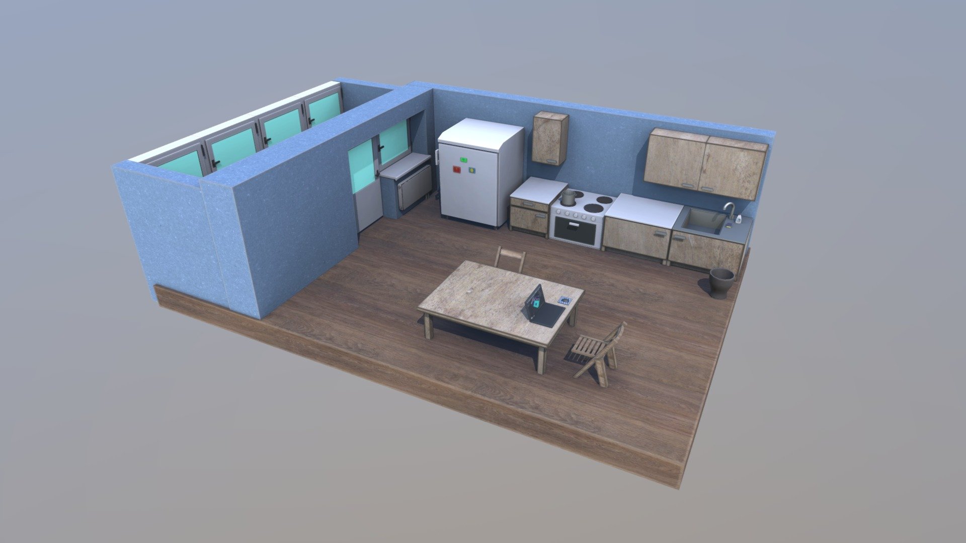Kitchen - 3D model by Zaradi [da8f4b5] - Sketchfab