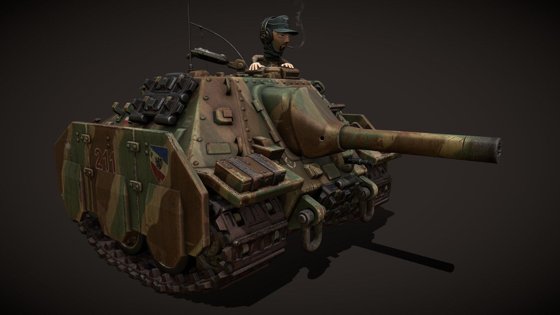 Stung_H5_V1 Tank destroyer toy/style - 3D model by giobiancoFB [da90a80] - Sketchfab
