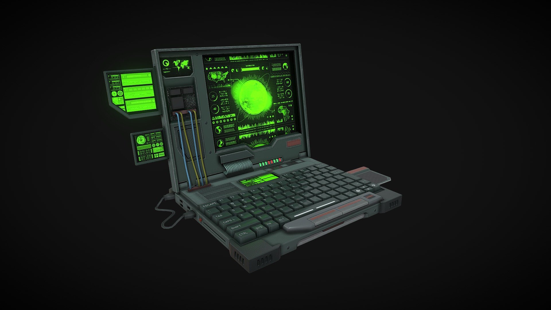 Scifi Laptop - 3D model by drenarian [da96c15] - Sketchfab