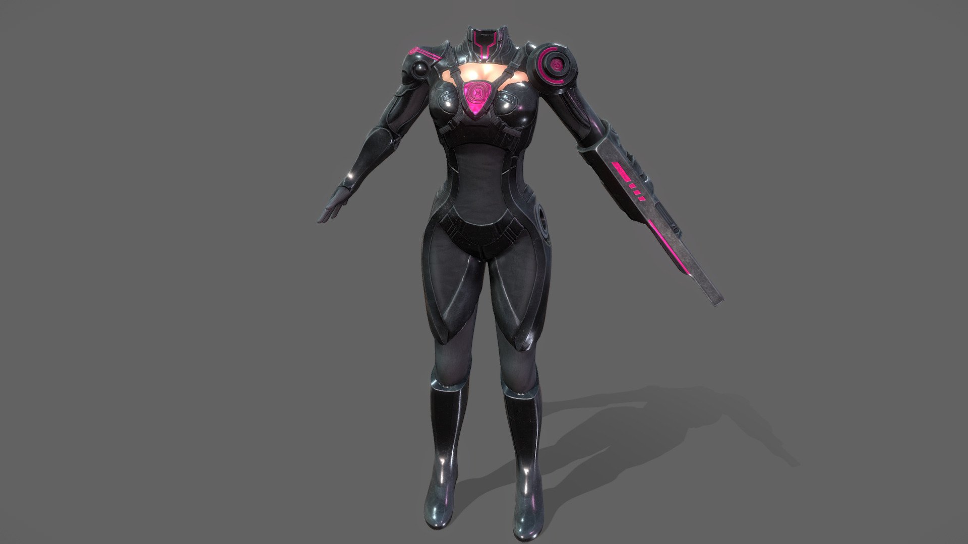 Female Sci-fi Cyborg Security Robo Suit - Buy Royalty Free 3D model by ...
