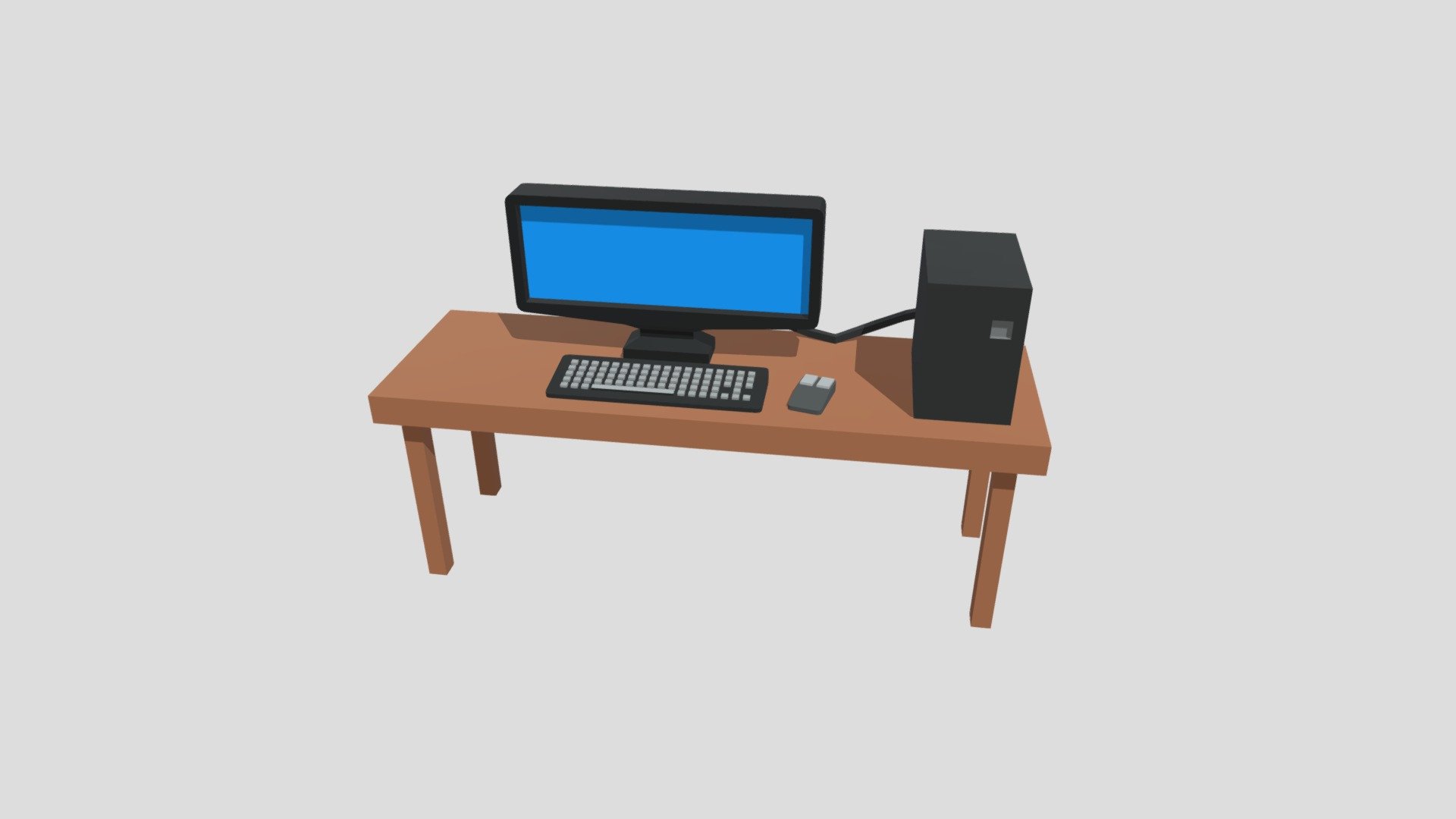 Table with a Computer - Download Free 3D model by Ramon Melo (@_ramon ...