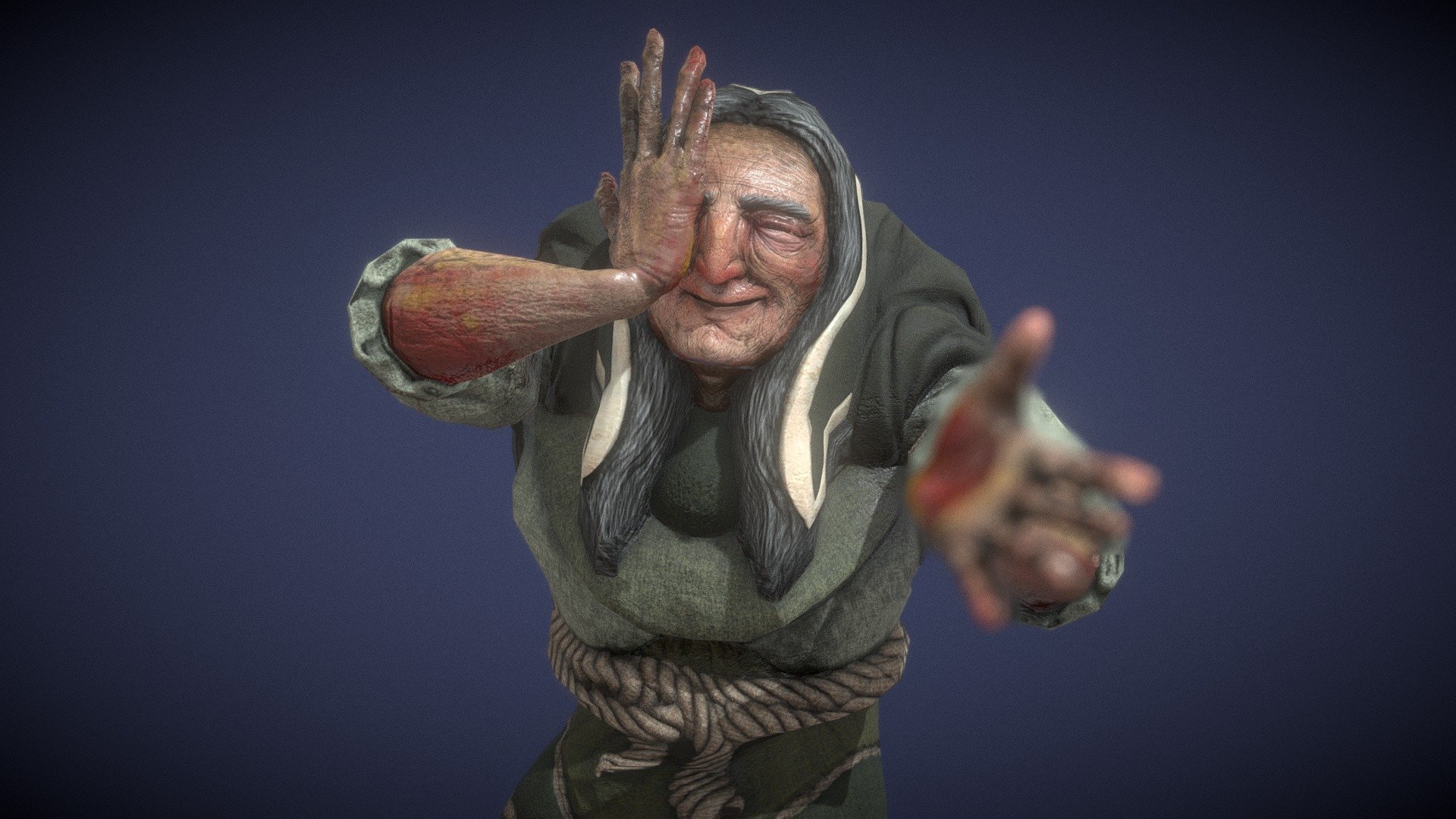 Old lady npc laughing pose - 3D model by LaSiembra [daa4586] - Sketchfab