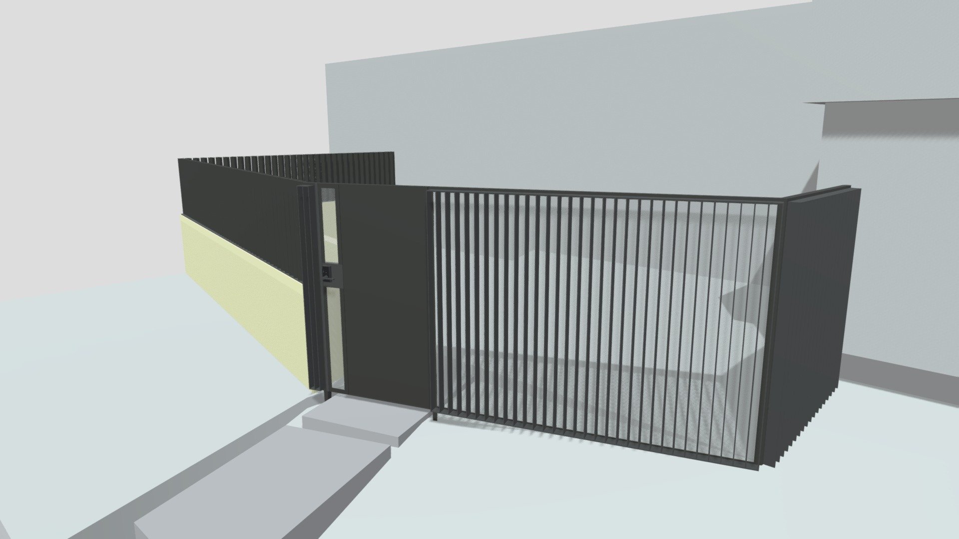 Courtyard Louver Fencing & Gate BH Oasi 19 - Download Free 3D model by ...