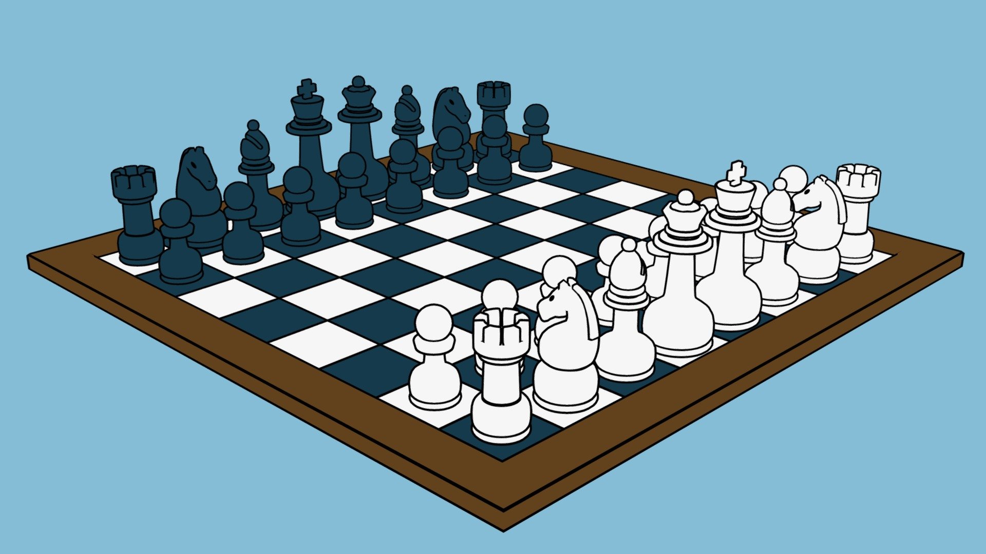 Cartoon Chess Set - Download Free 3D model by CYX1122 [daae688] - Sketchfab